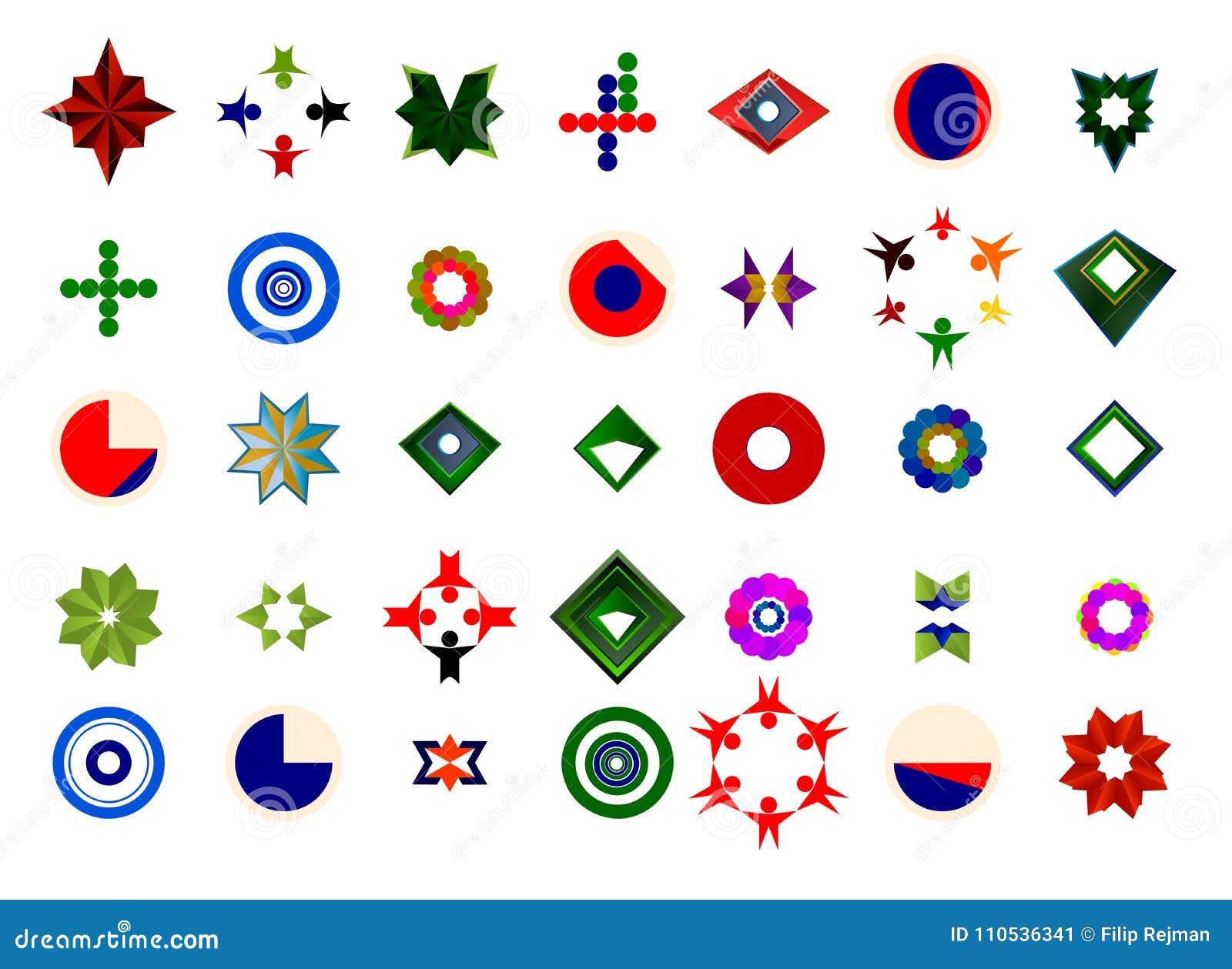 A Set of Logos, Icons and Graphical Elements Stock Vector ...