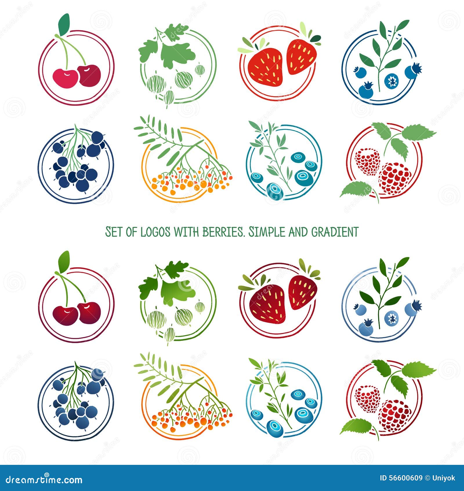 Set of Logos, Signs, Badges, Labels with Berries Stock Vector ...