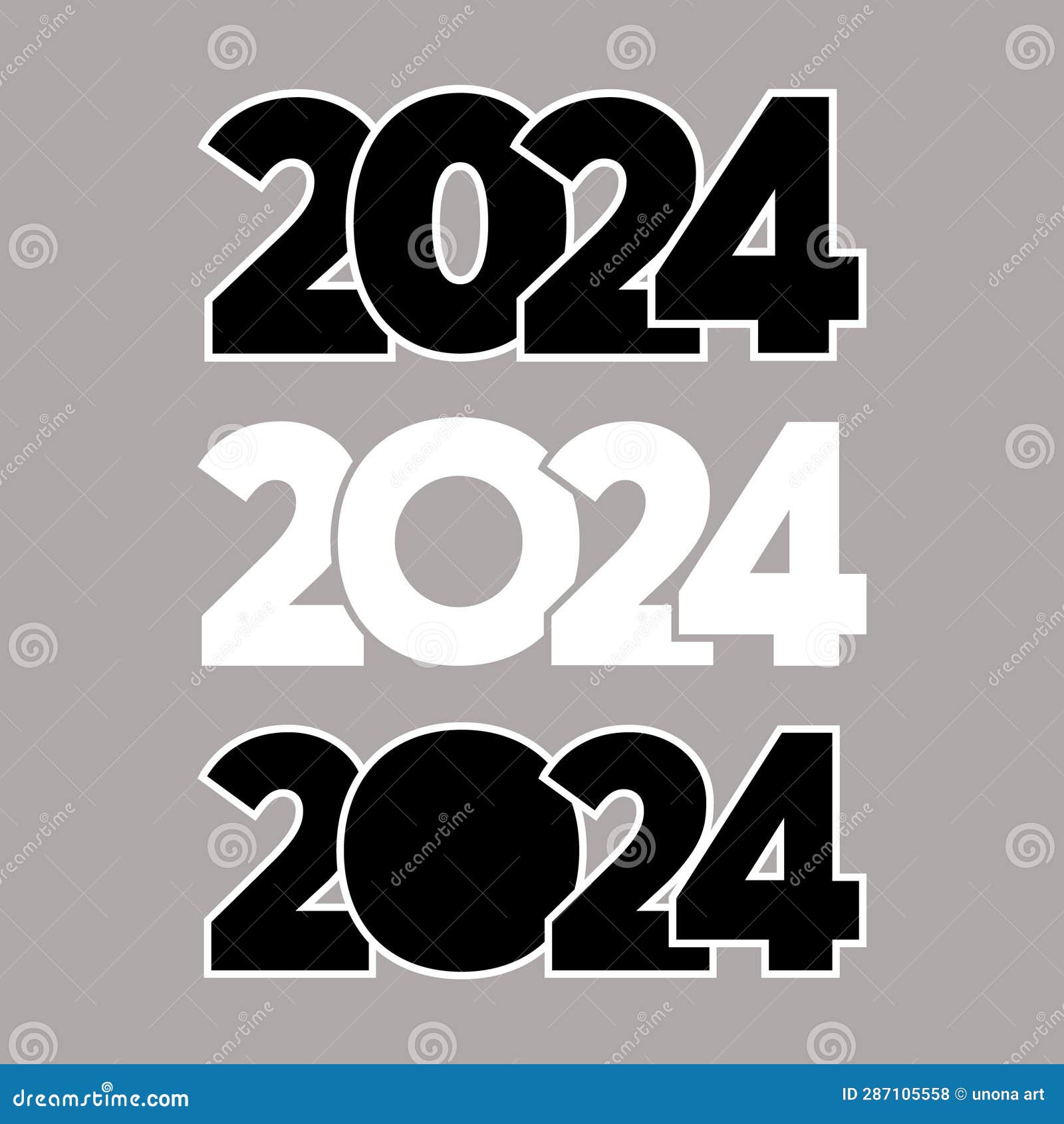 Set of Logos 2024. Simple and Concise Design. Stock Vector ...
