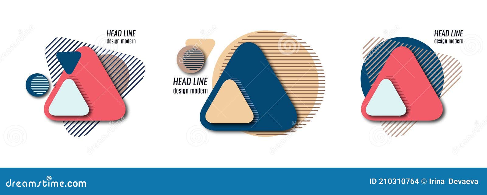 Set of Logos with Speed Lines in the Shape of a Circle and a Triangle ...