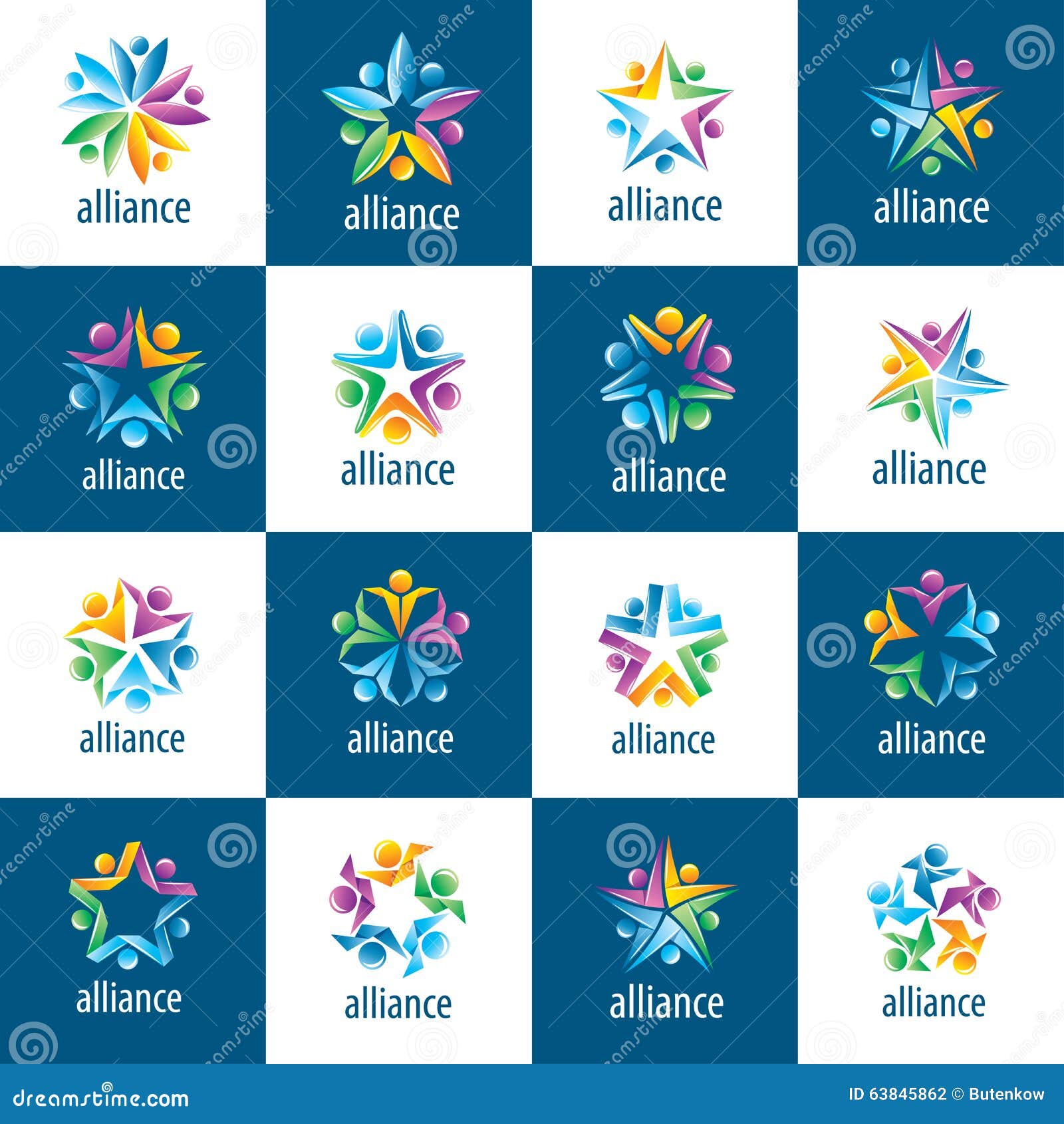 Set of logos union people stock vector. Illustration of education ...