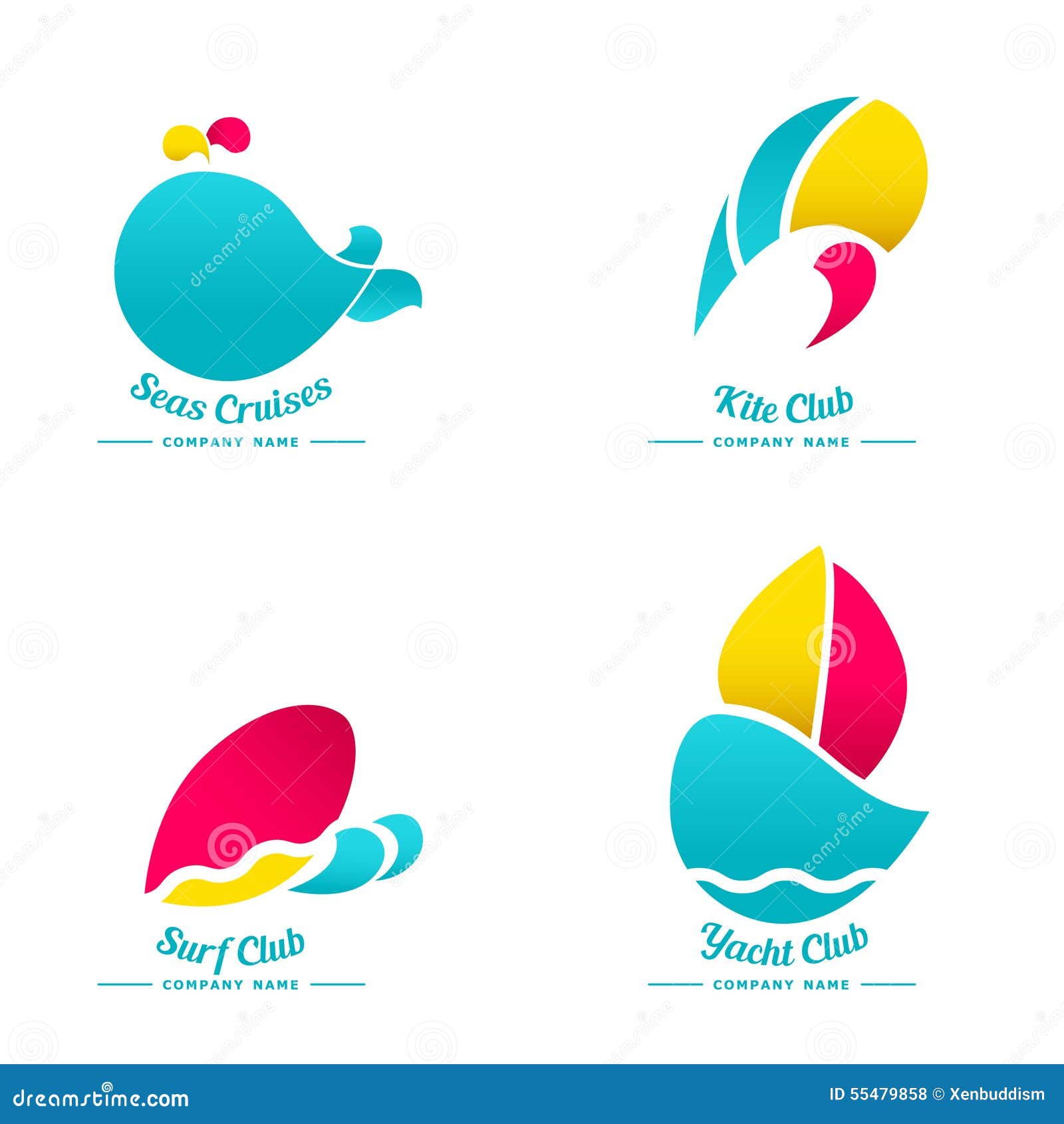 Set of Logos for Water Activities Stock Illustration - Illustration of ...