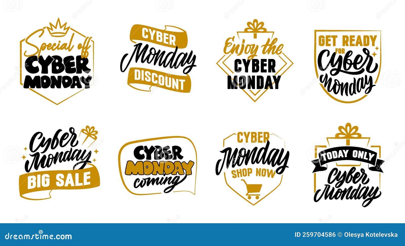 The Set of Logotypes for Cyber Monday. the Lettering Quotes Stock ...