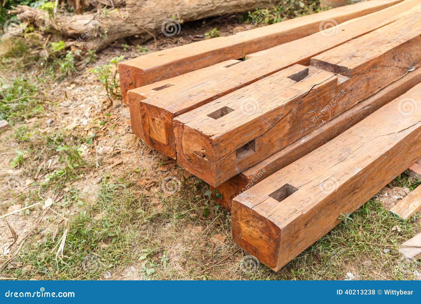 Set of Logs Prepare for House Construction Stock Photo - Image of ...