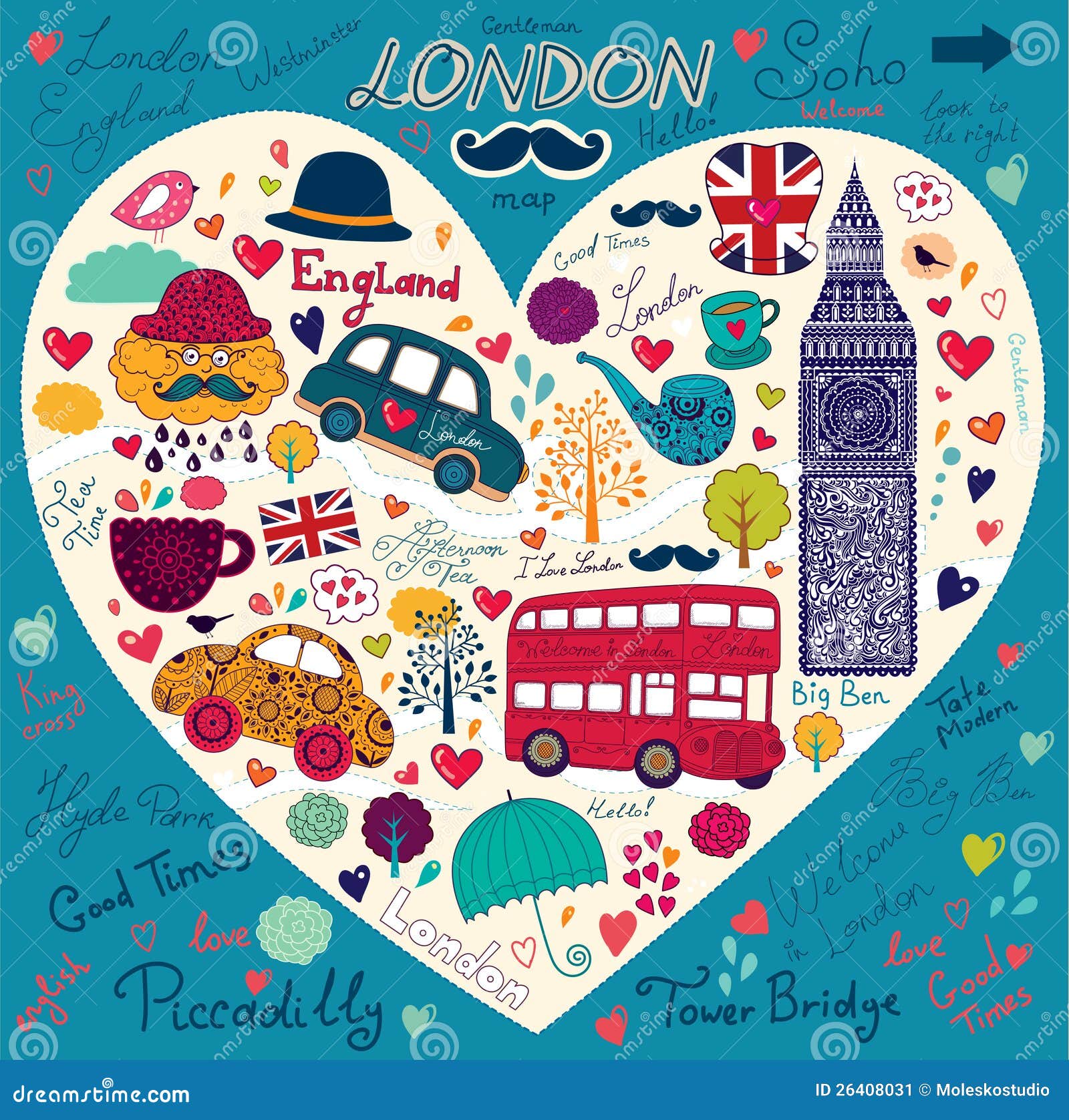 Set of London symbols stock vector. Illustration of cover - 26408031
