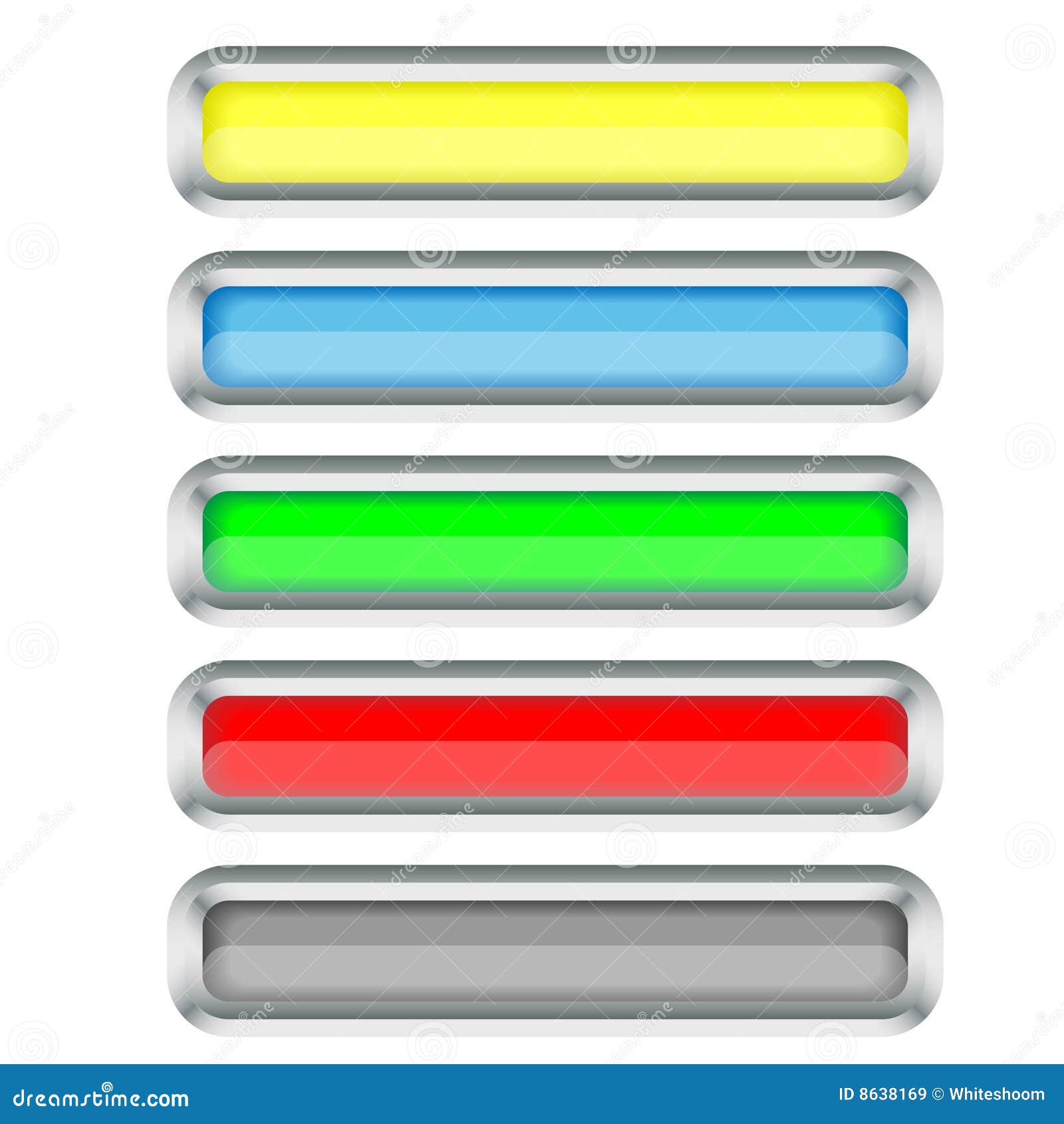 Set of Long Buttons with a Silver Border Stock Vector - Illustration of ...