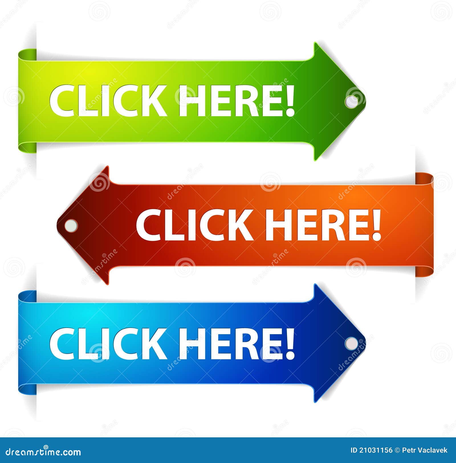 Set of Long Horizontal Colorful Arrows Stock Illustration ...