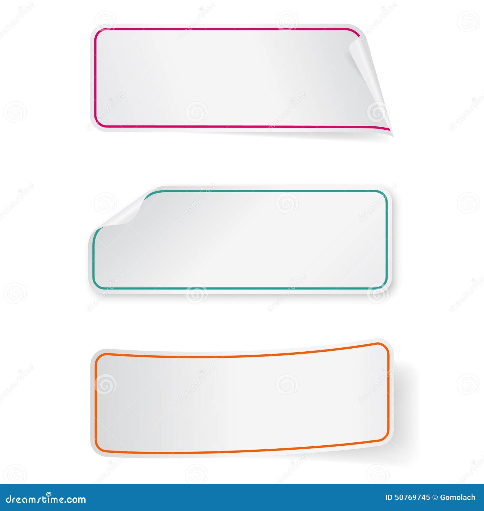 Set of Long Sticker Labels. Design Templates for Infographics. Stock ...