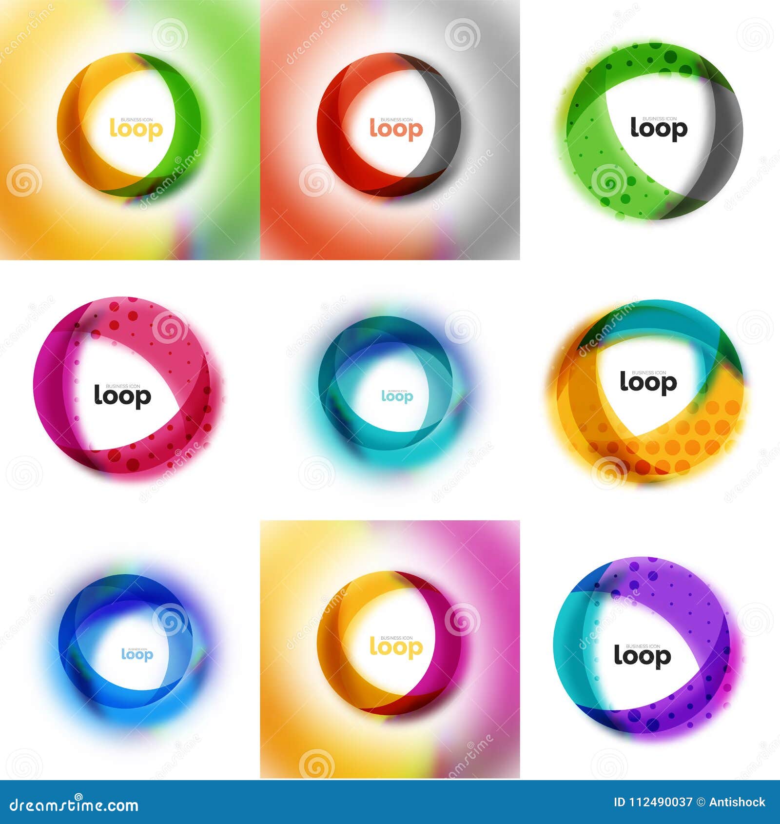 Set of Loop, Infinity Business Icons, Abstract Concept Created with ...