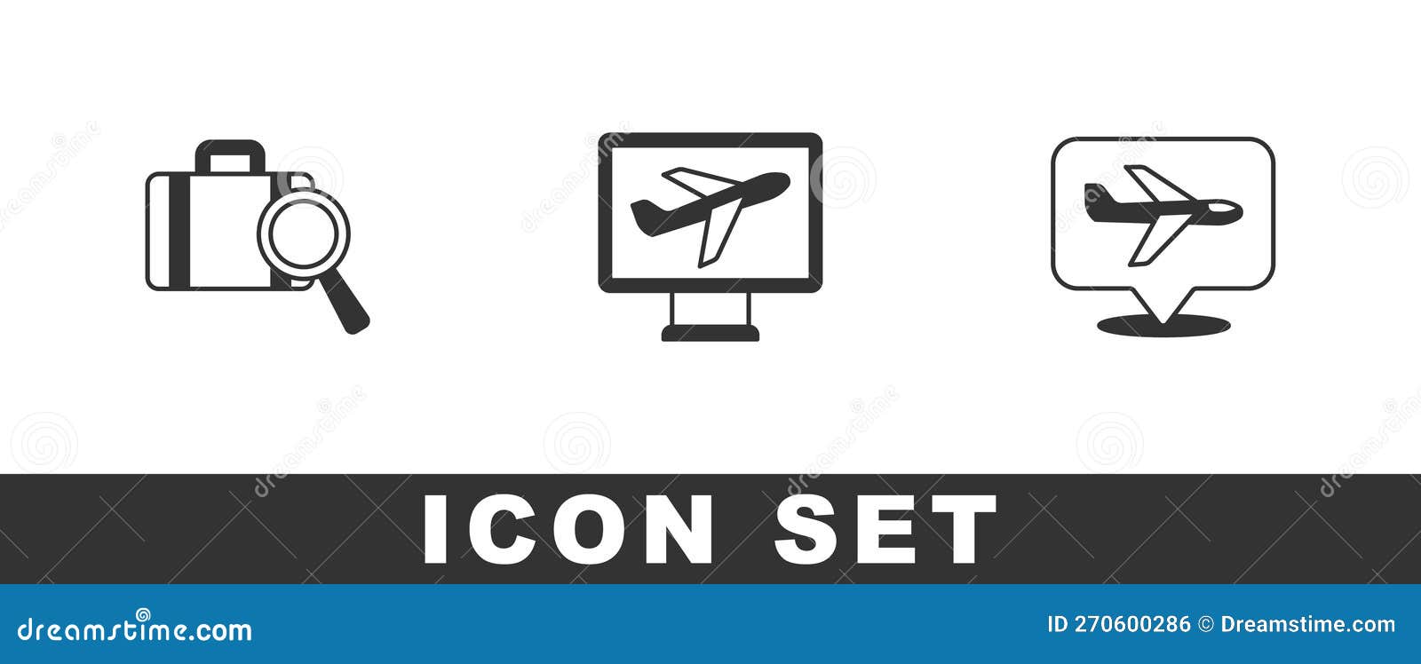 Set Lost Baggage, Plane and Icon. Vector Stock Vector - Illustration of ... Set Lost Baggage, Plane and Icon. Vector Stock Vector - Illustration of ...