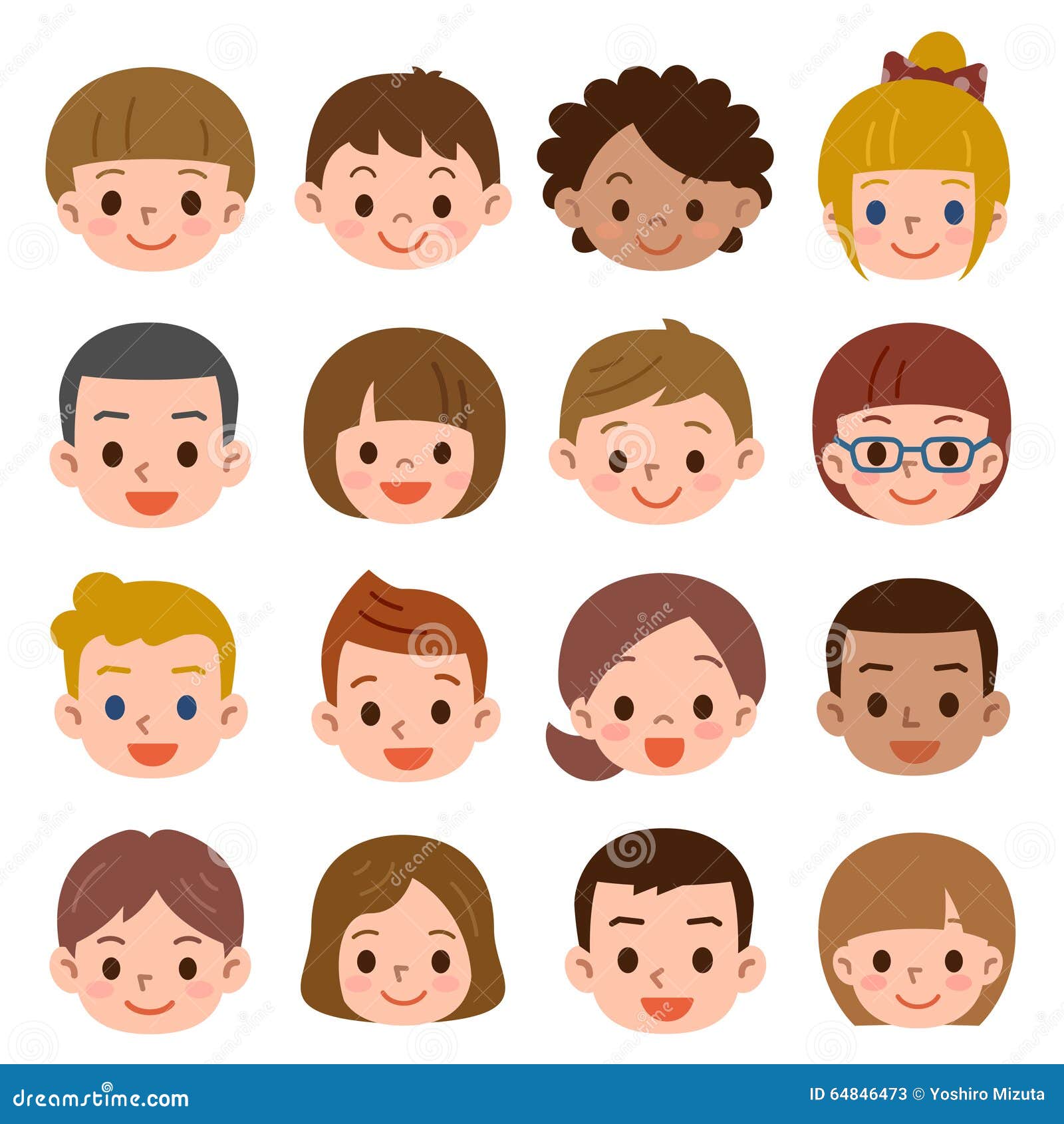 Set of a Lot of the Child S Face Stock Vector - Illustration of girl ...