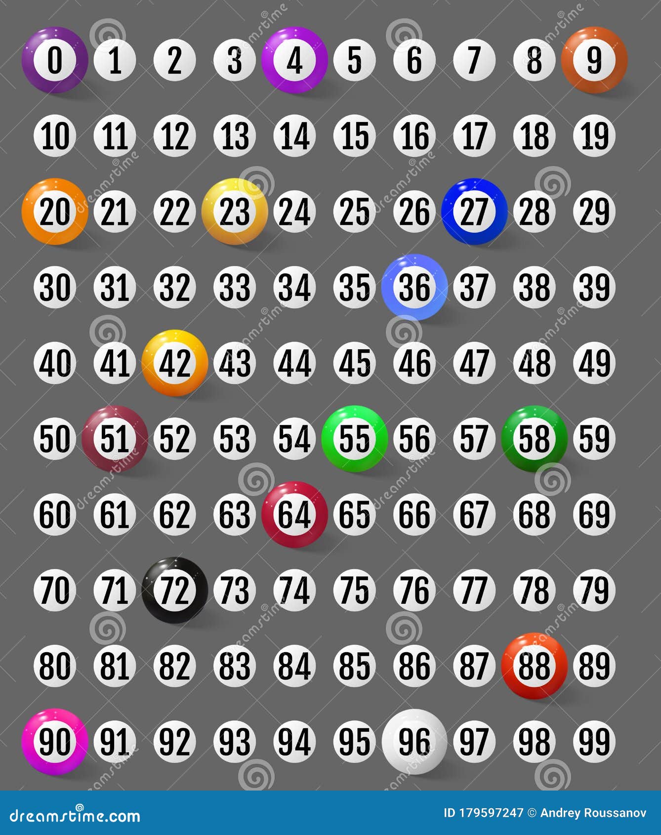 Set of Lotto Balls and Numbers To Them. Vector Stock Vector ...