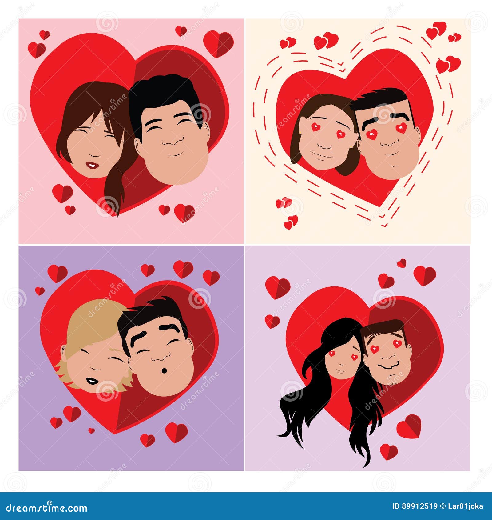 Set of in-love characters stock vector. Illustration of people - 89912519