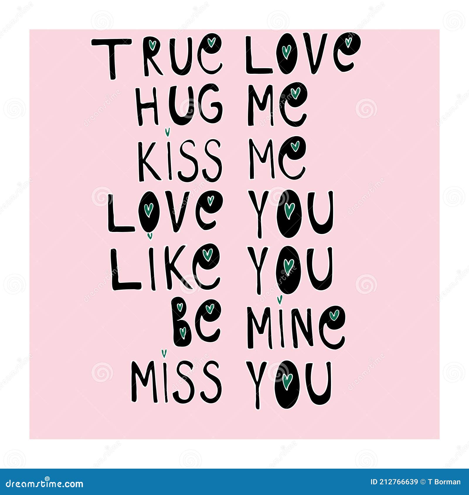 Set of Love Phrases in English Stock Vector - Illustration of message ...
