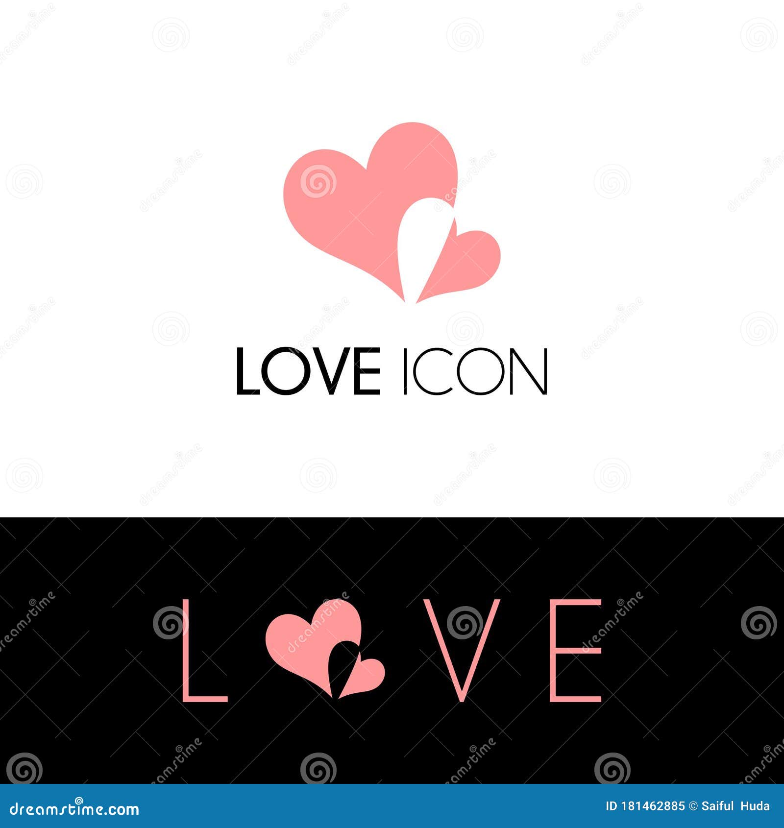 Set of Love Simple Logo Icon Design Vector. Stock Vector - Illustration ...