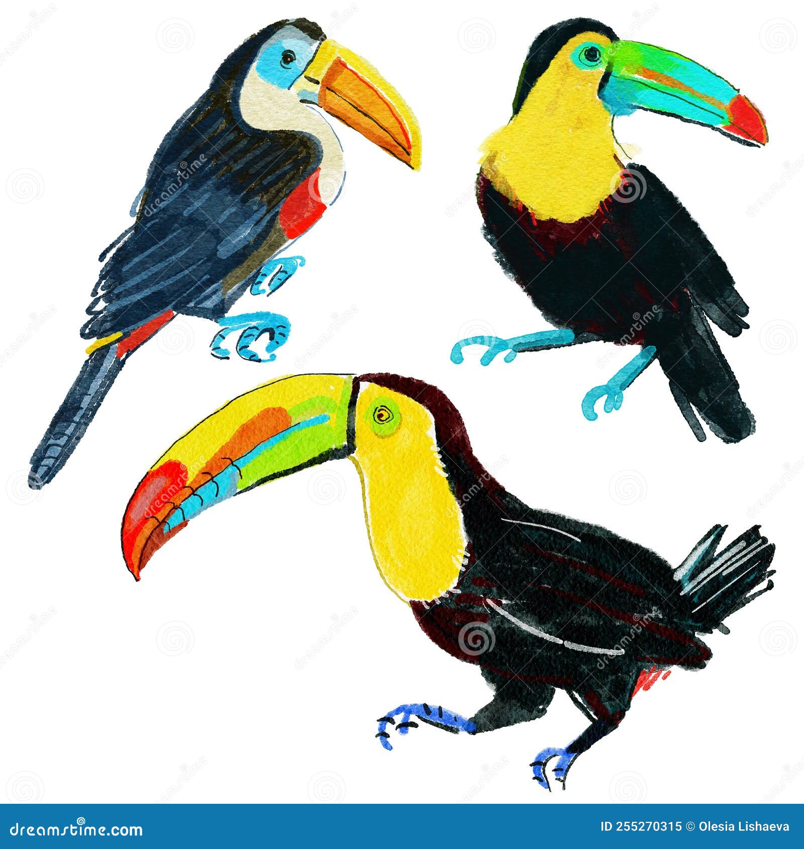 Different Angles Of A Horizontal Rainbow Vibrant Color Sticker Royalty ...