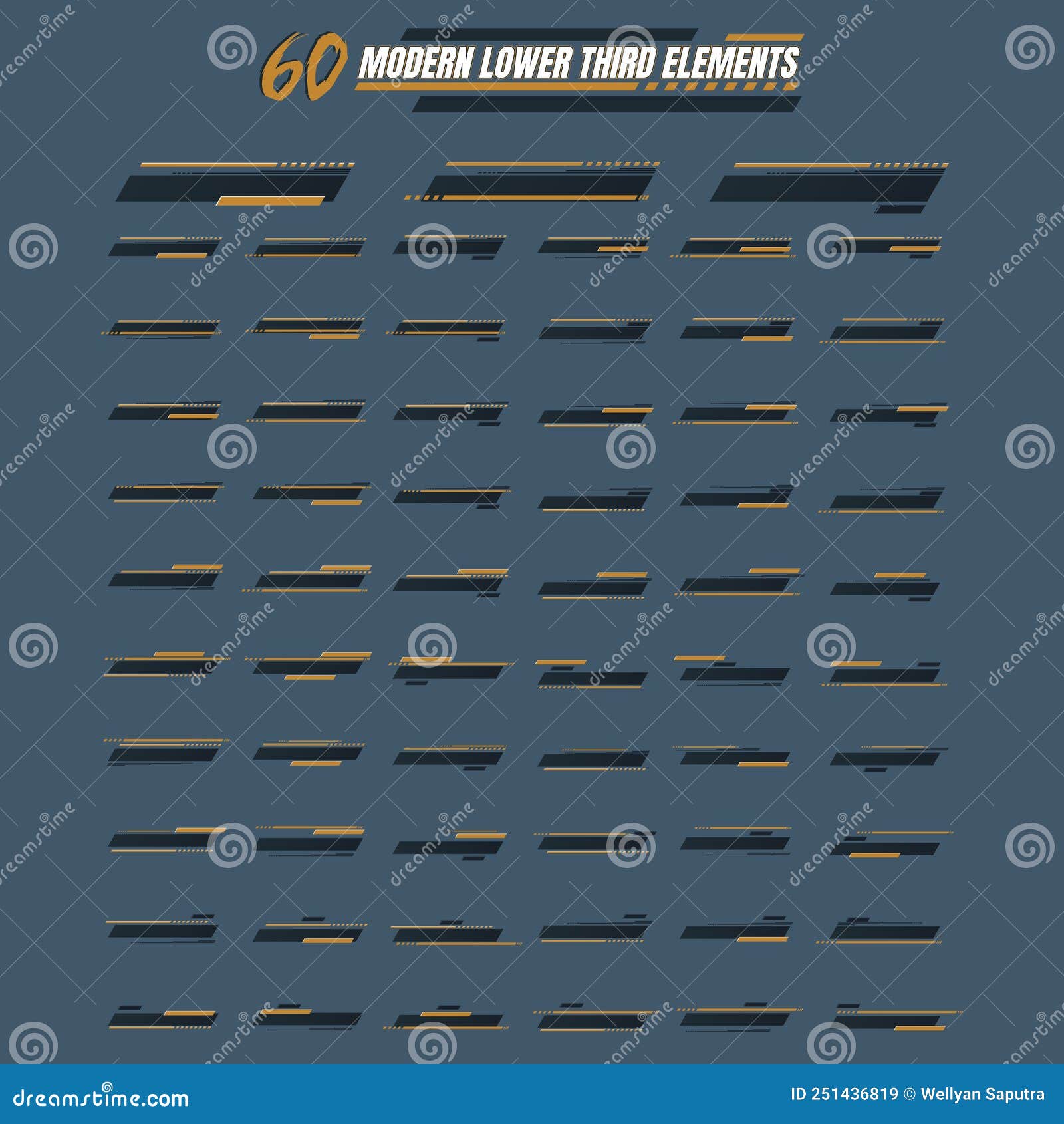 Set of Lower Third Vector Illustration Stock Vector - Illustration of ...