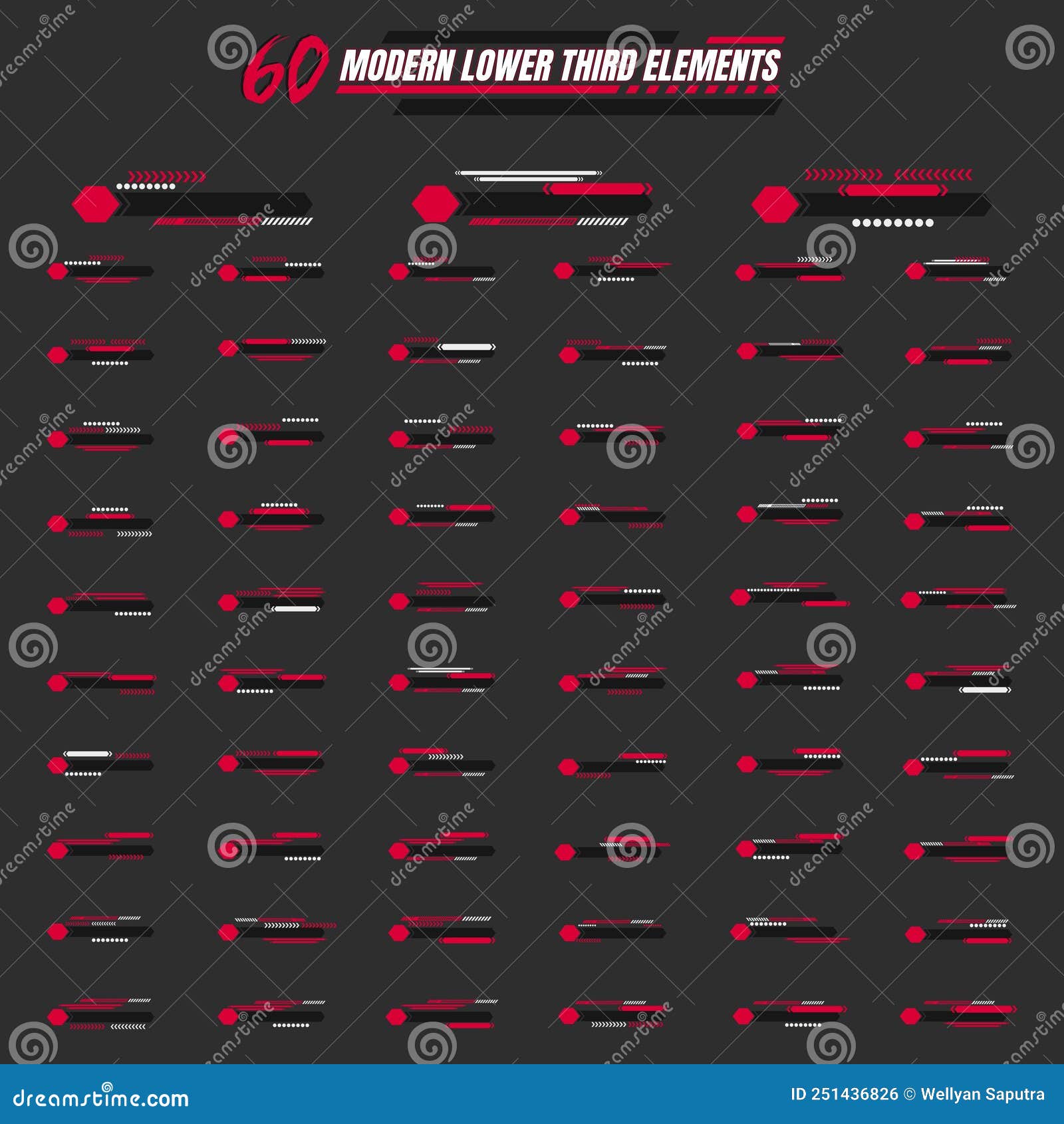 Set of Lower Third Vector Illustration Stock Vector - Illustration of ...