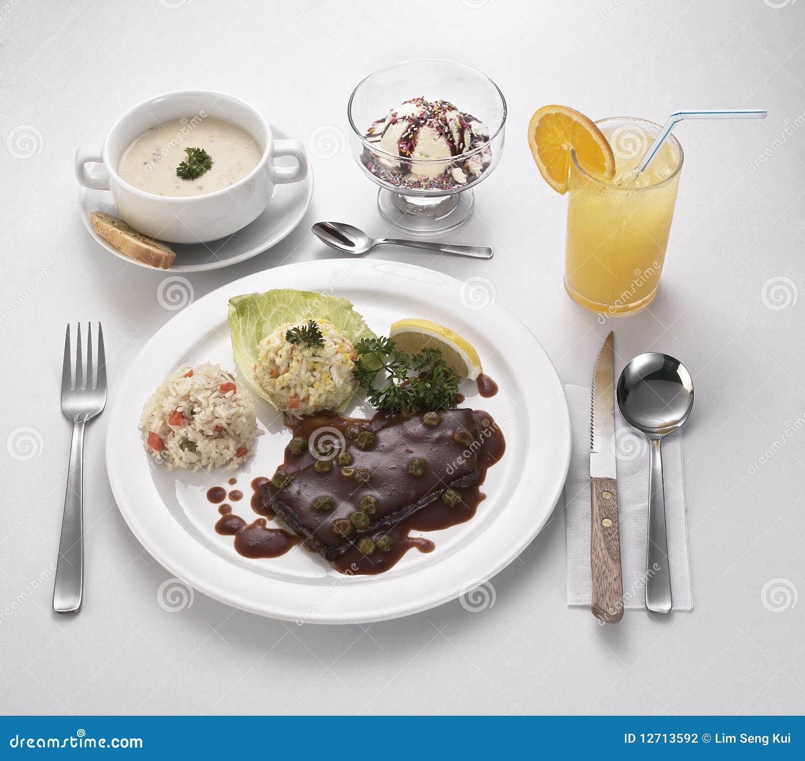 Set lunch stock photo. Image of ripe, evening, beef, dining - 12713592