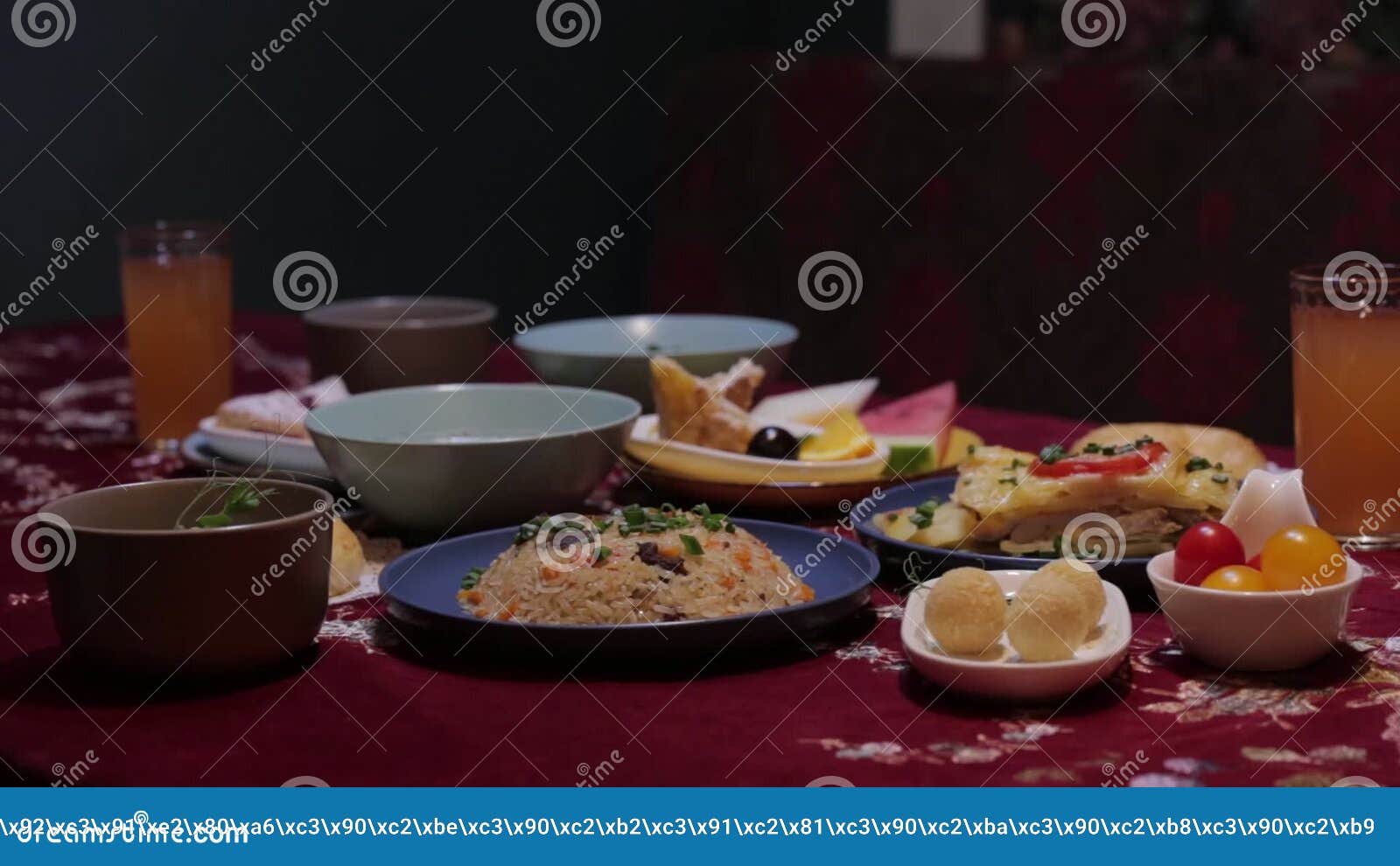 Set Lunch on the Table in a Cafe Stock Footage - Video of luxury ...