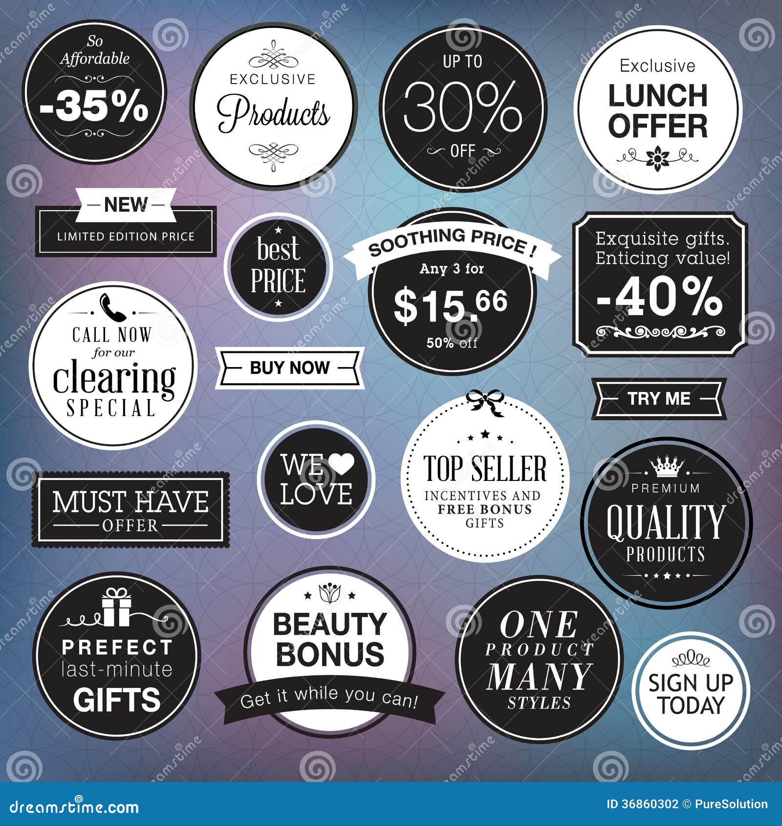 Set of Luxury Badges and Stickers Stock Vector - Illustration of price ...