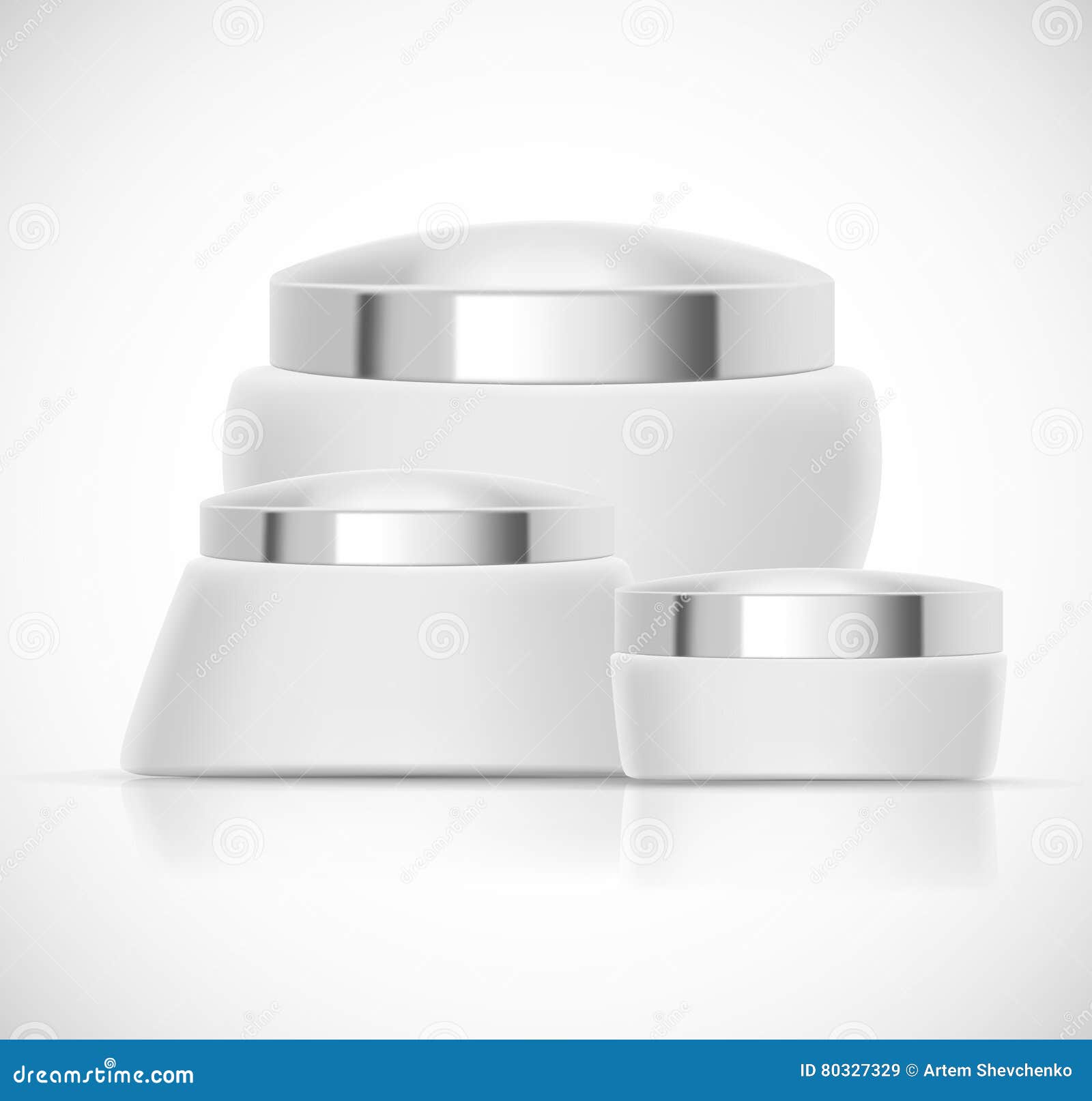 Set of Luxury Cosmetic Packaging Collection with Silver Cap Stock ...