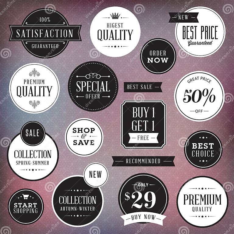 Set of Luxury Labels and Badges Stock Vector - Illustration of choice ...