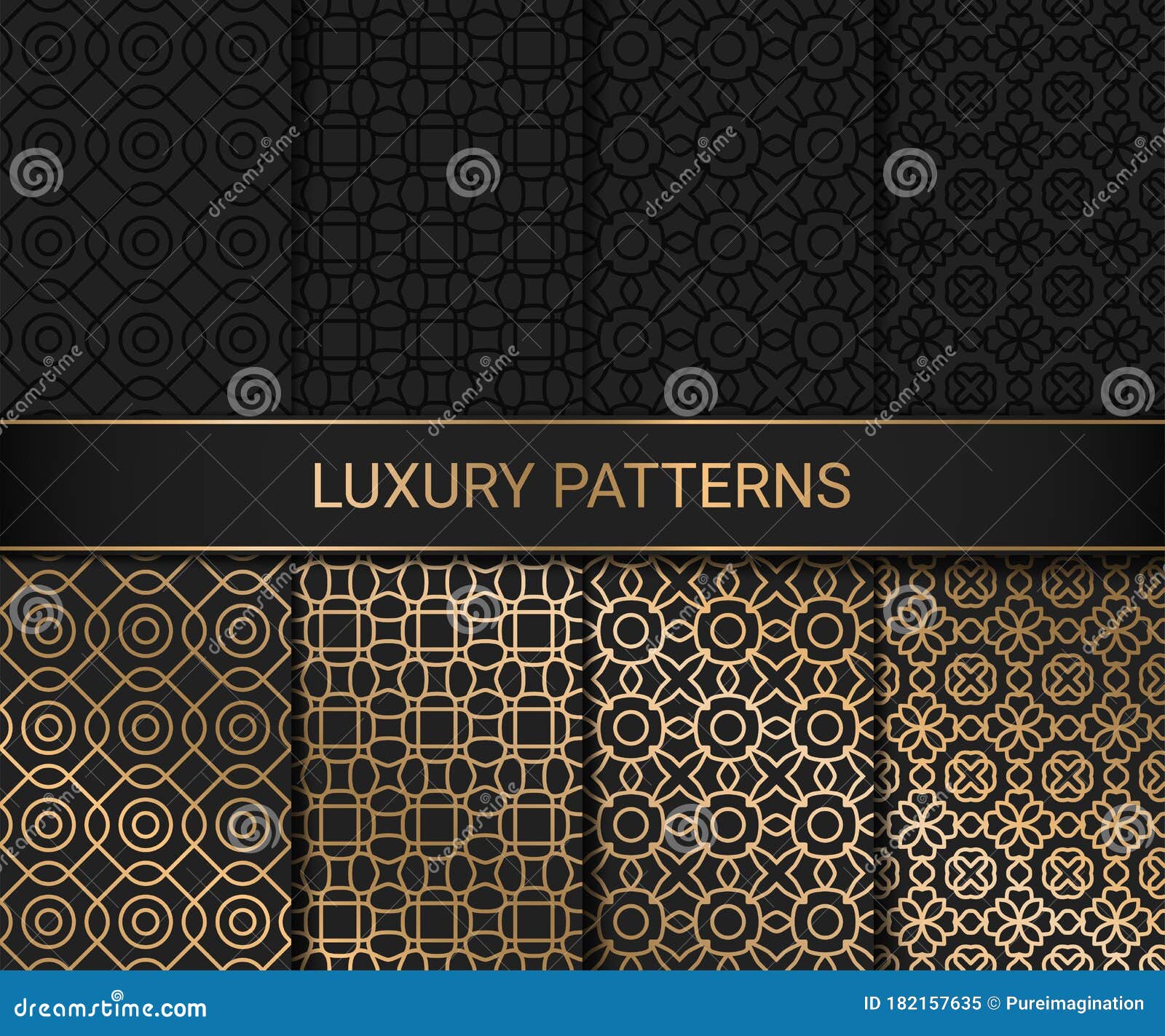 Set of Luxury Seamless Patterns Artwork Stock Vector - Illustration of ...