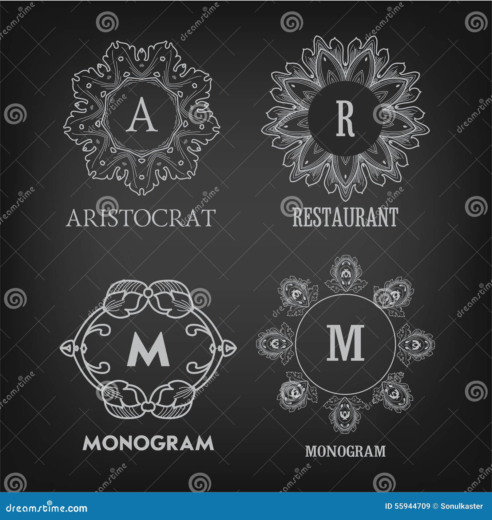 Set of Luxury, Simple and Elegant Monogram Designs Stock Vector ...