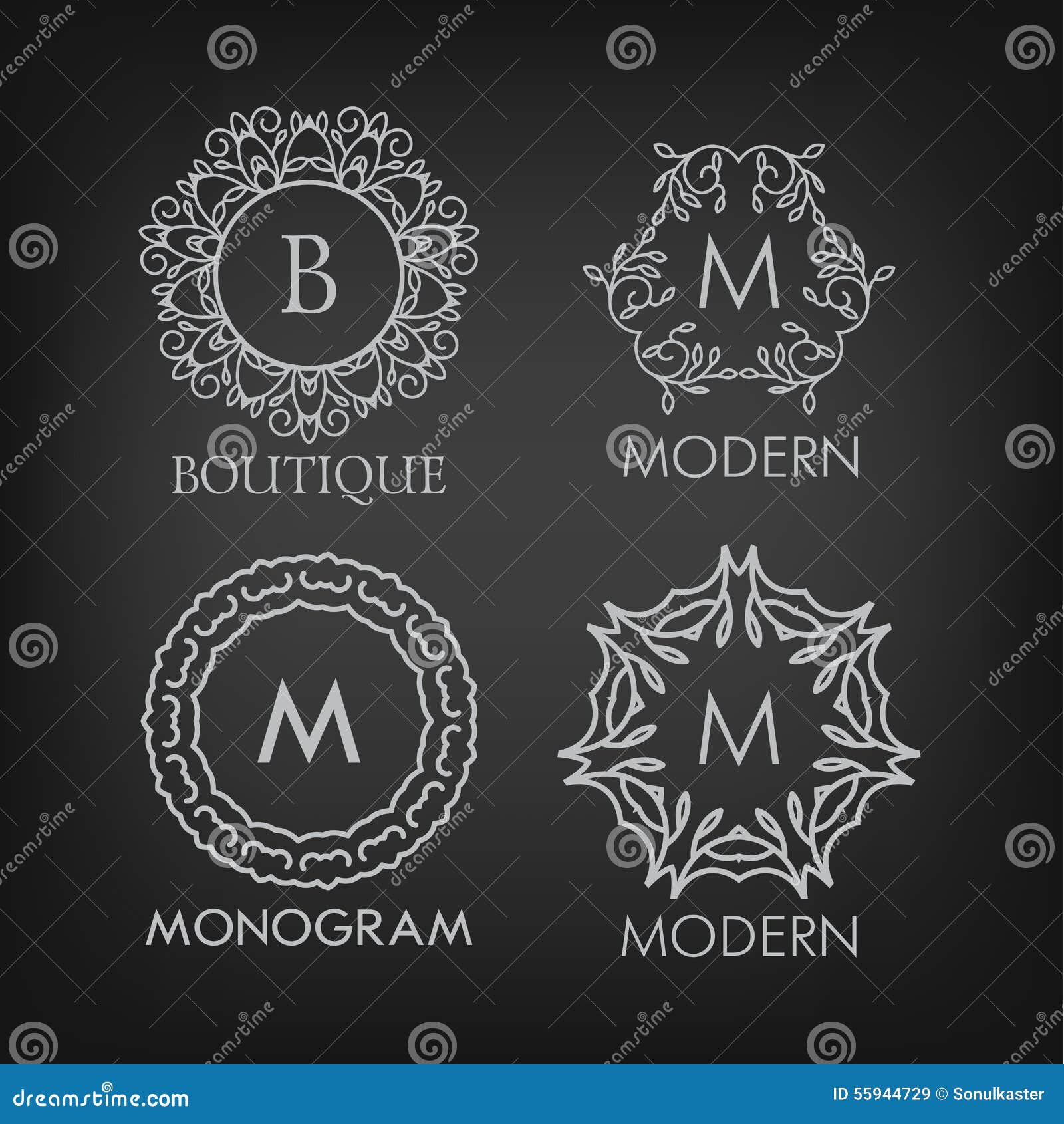 Set of Luxury, Simple and Elegant Monogram Designs Stock Vector ...