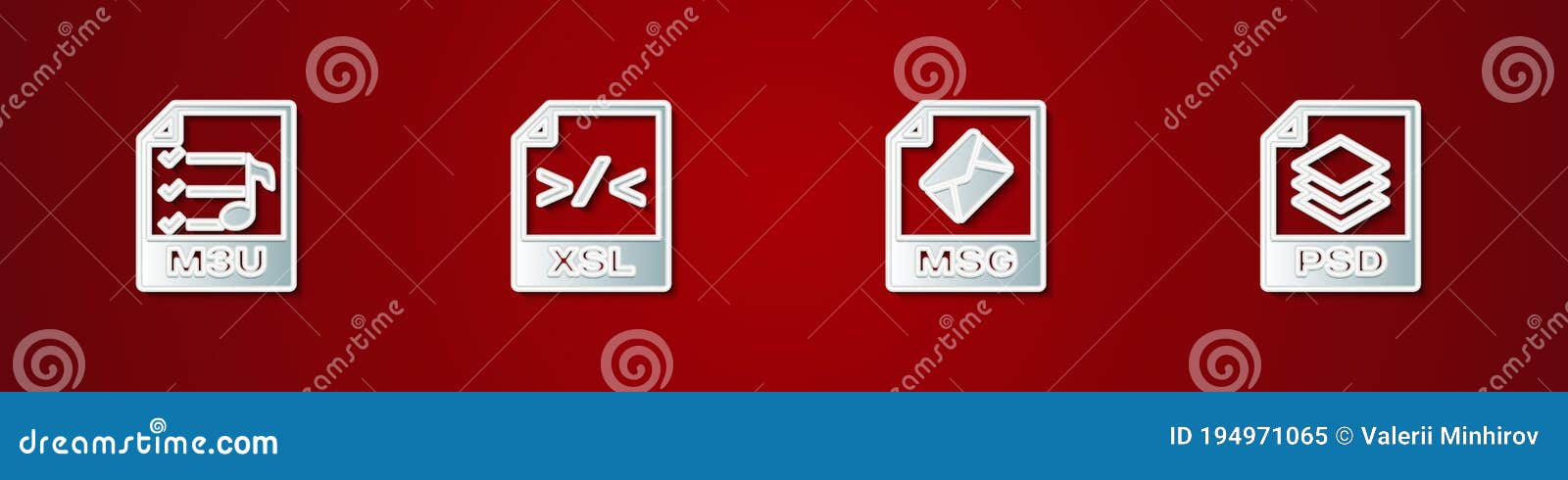 Set M3U File Document, XSL, MSG and PSD Icon. Vector Stock Vector ... Set M3U File Document, XSL, MSG and PSD Icon. Vector Stock Vector ...