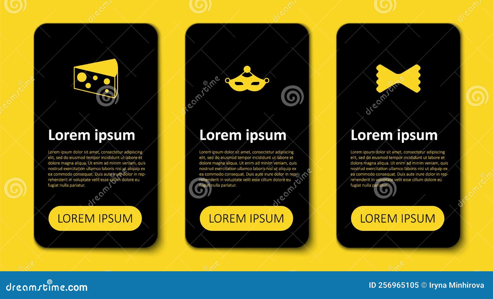 Set Macaroni, Carnival Mask and Cheese. Business Infographic Template ...