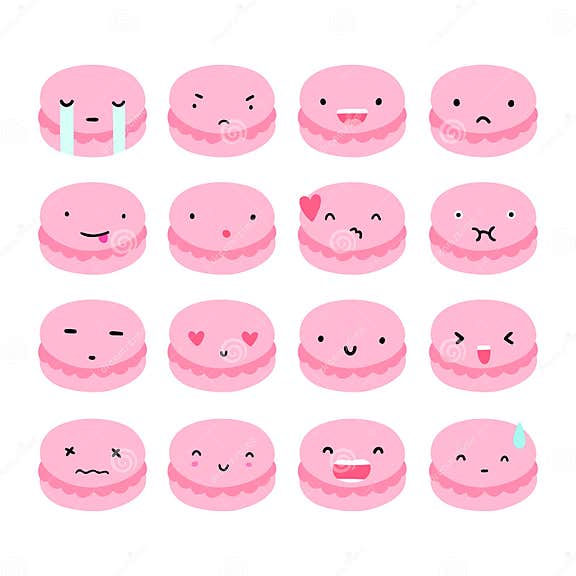 Set of macaroon emoji. stock vector. Illustration of chocolate - 86276220