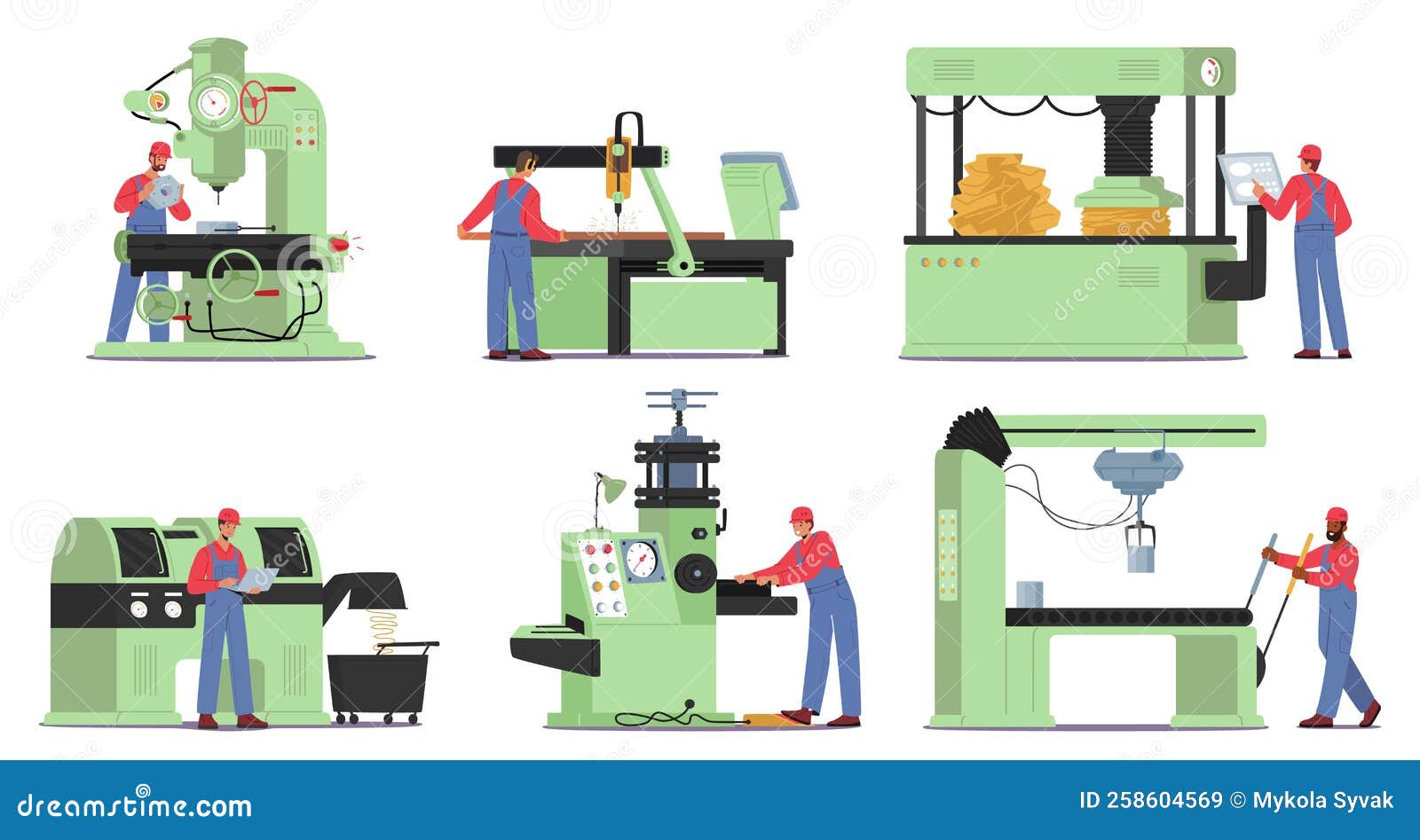 Set Machine Factory Industrial Manufacture, Construction Industry ...