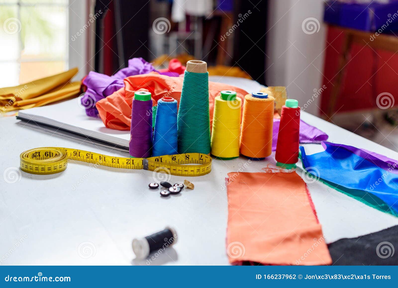 Set of Thread Spools for Machine Sewing Stock Photo - Image of gift ...