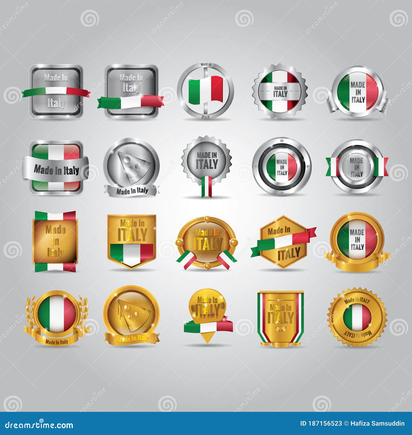 Set of Made in Italy Badges. Vector Illustration Decorative Design ...