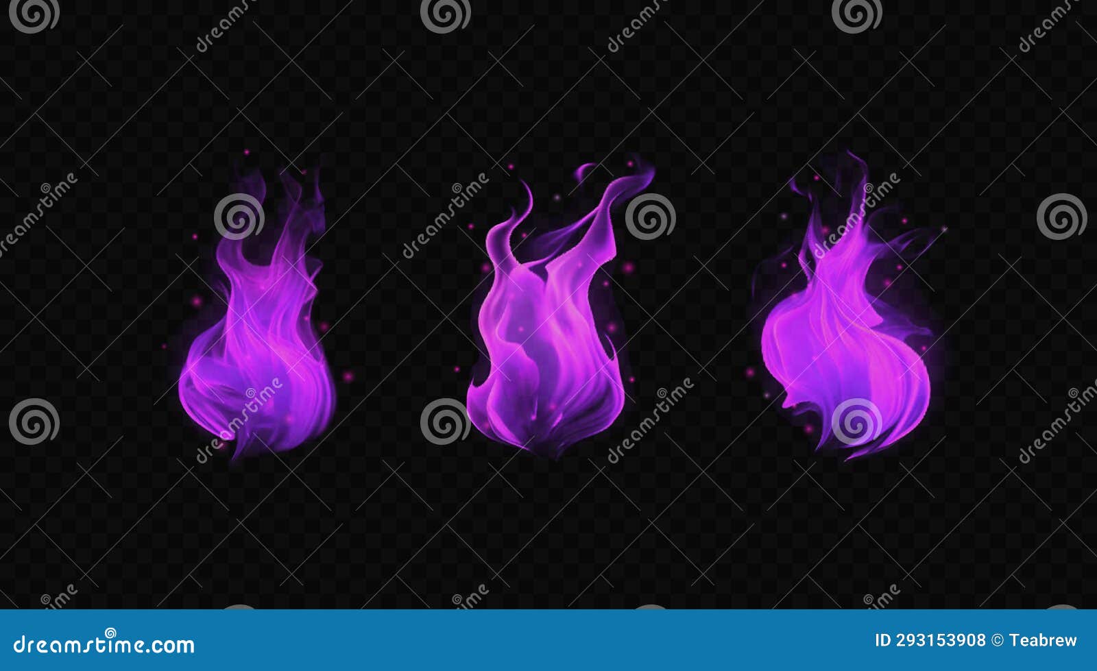 Bright Lilac Flame with Sparkles. Vector Illustration. Stock Vector ...