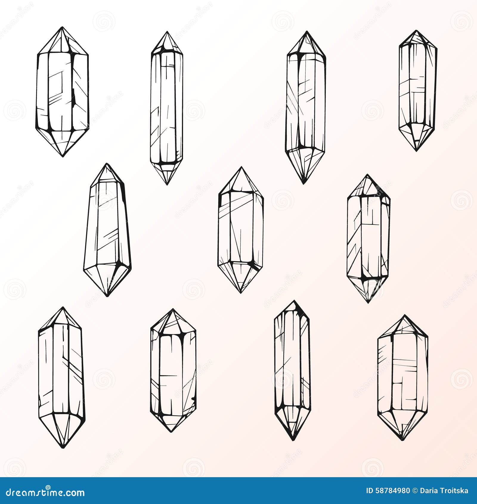 Set of 11 Magic Crystal Gems Stock Vector - Illustration of background ...
