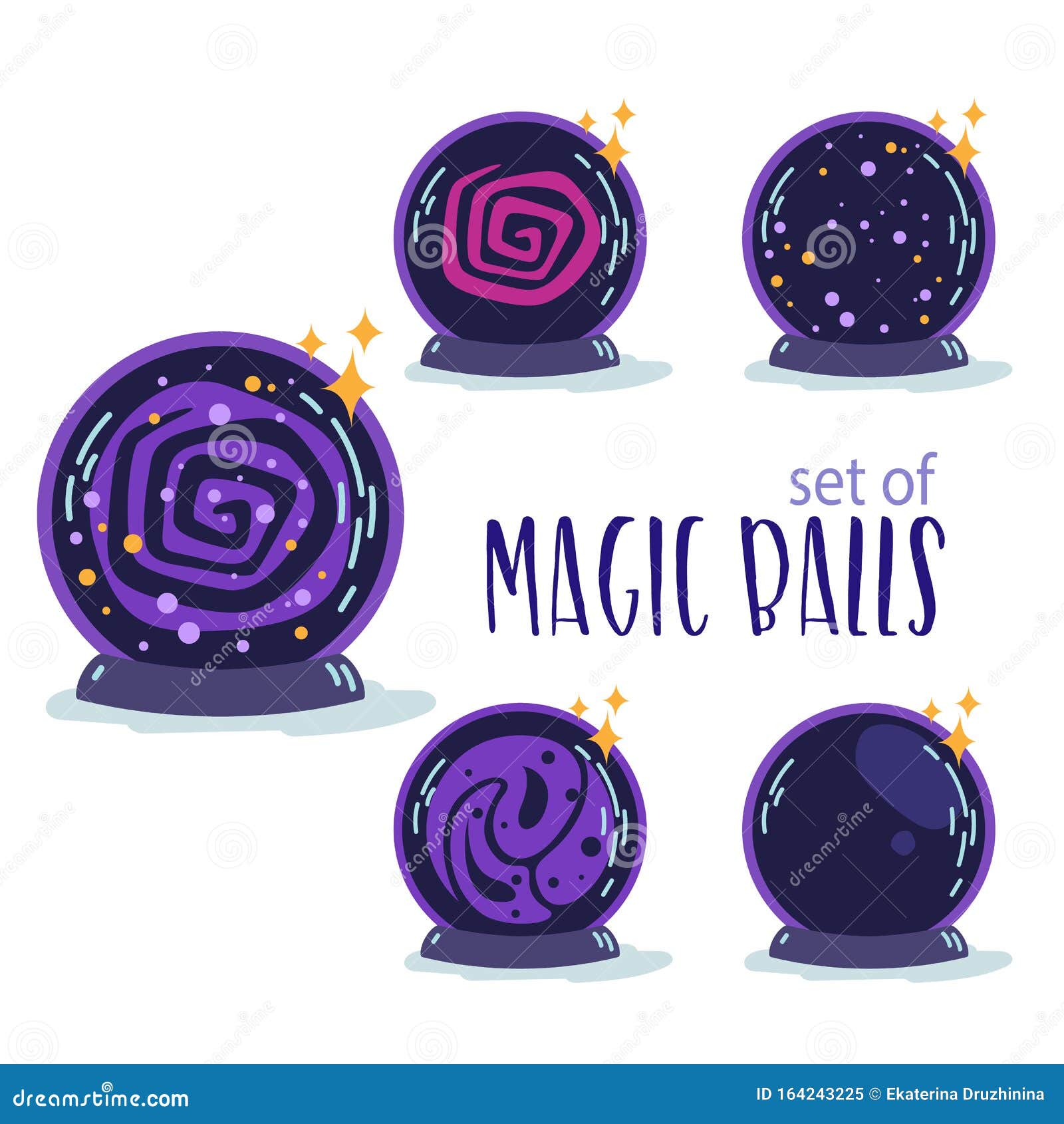 Set of magic elements stock vector. Illustration of round - 164243225