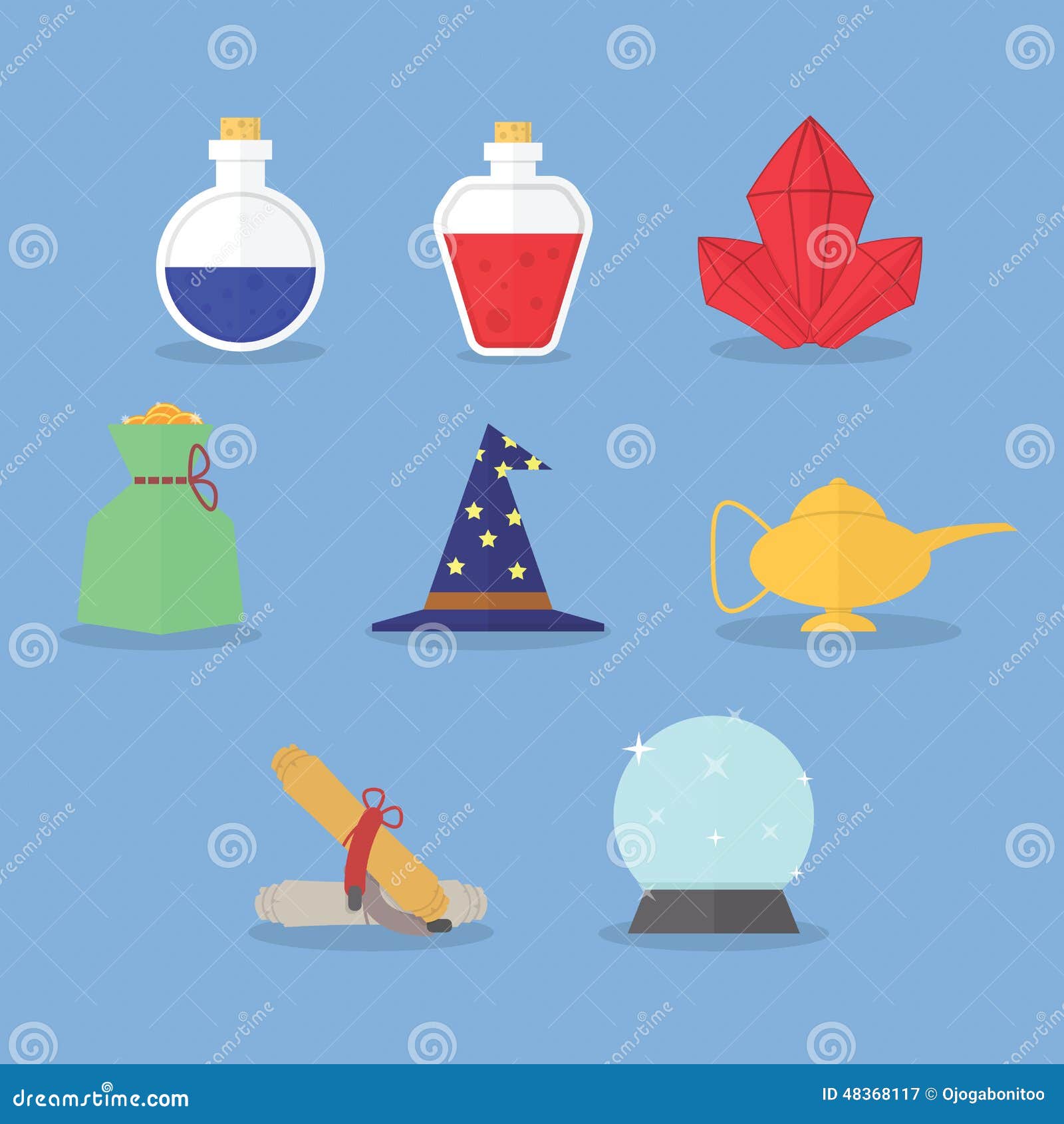 Set of magic icons stock vector. Illustration of wizard - 48368117