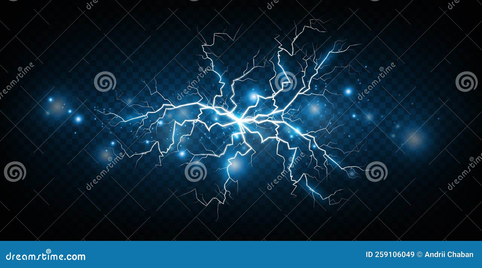 A Set of Magic Lightning and Bright Lighting Effects. Vector ...