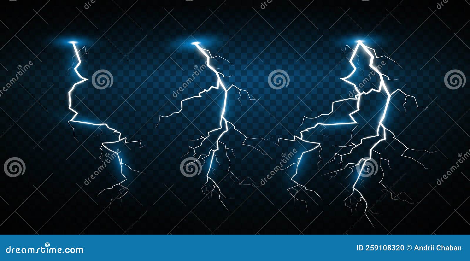 A Set of Magic Lightning and Bright Lighting Effects. Vector ...
