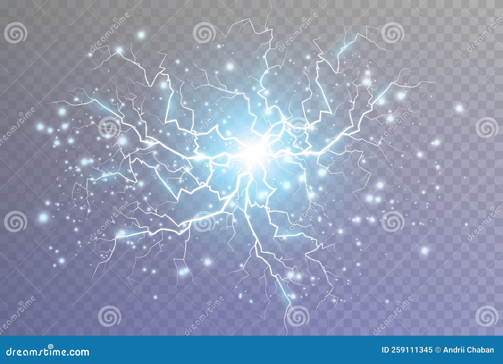 A Set of Magic Lightning and Bright Lighting Effects. Vector ...