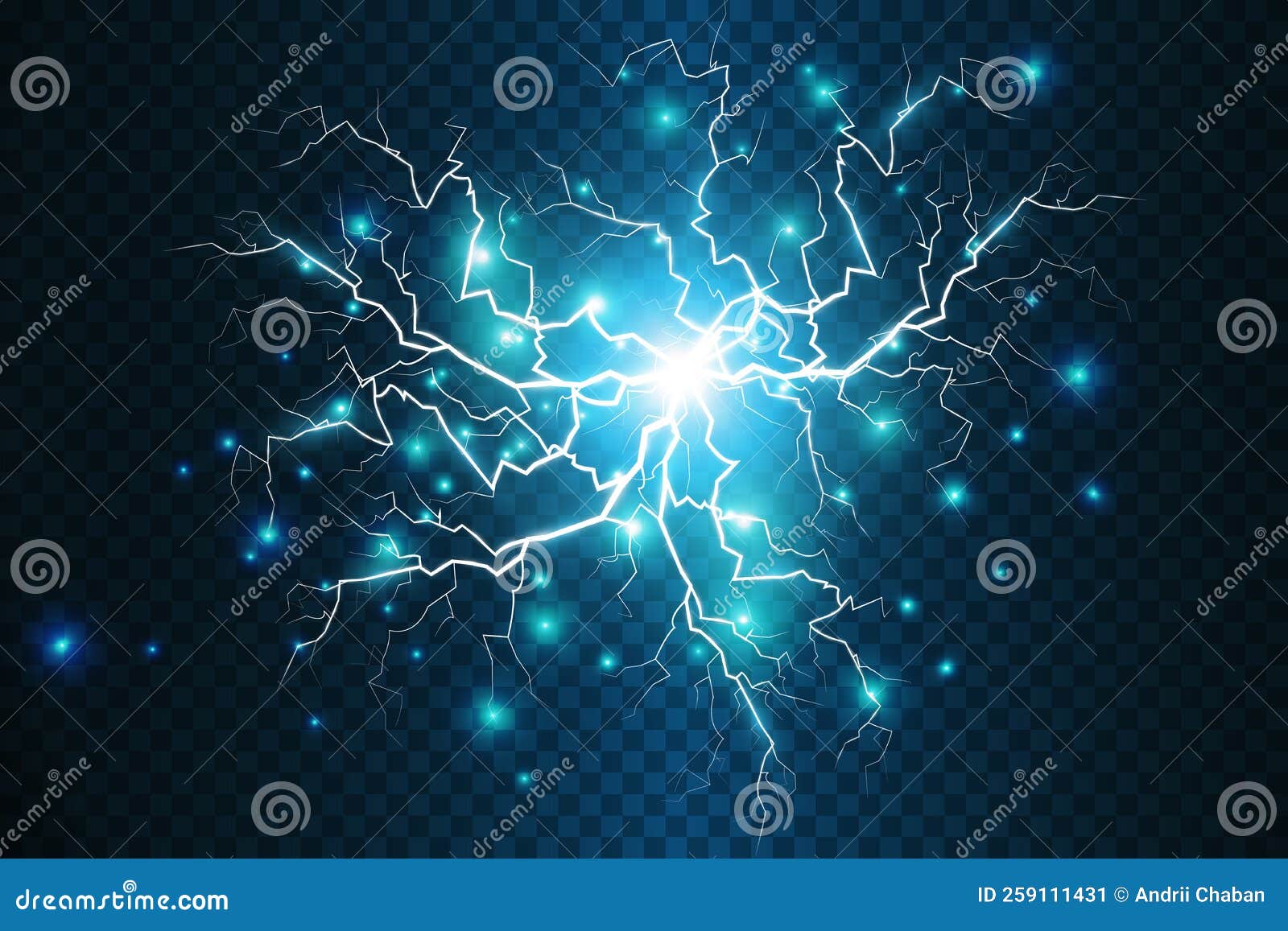 A Set of Magic Lightning and Bright Lighting Effects. Vector ...