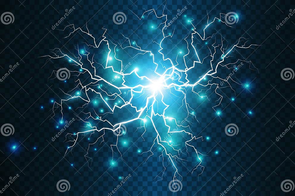 A Set of Magic Lightning and Bright Lighting Effects. Vector ...
