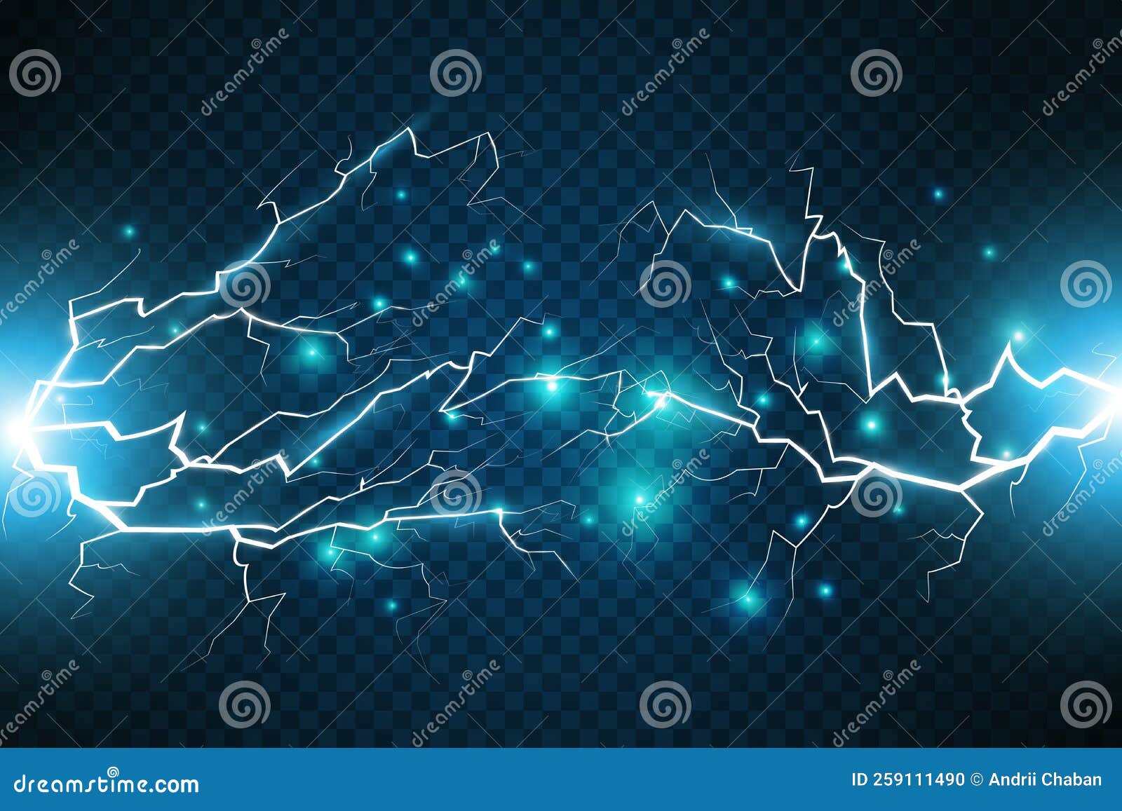 A Set of Magic Lightning and Bright Lighting Effects. Vector ...
