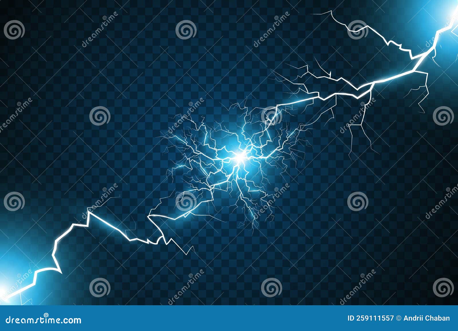A Set of Magic Lightning and Bright Lighting Effects. Vector ...