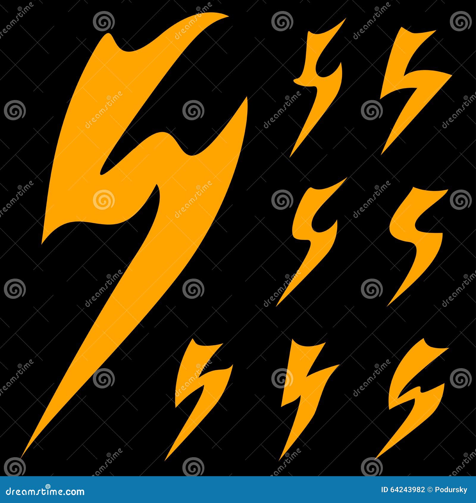 Set Of Magic Lightning Icon Vector Illustration | CartoonDealer.com ...