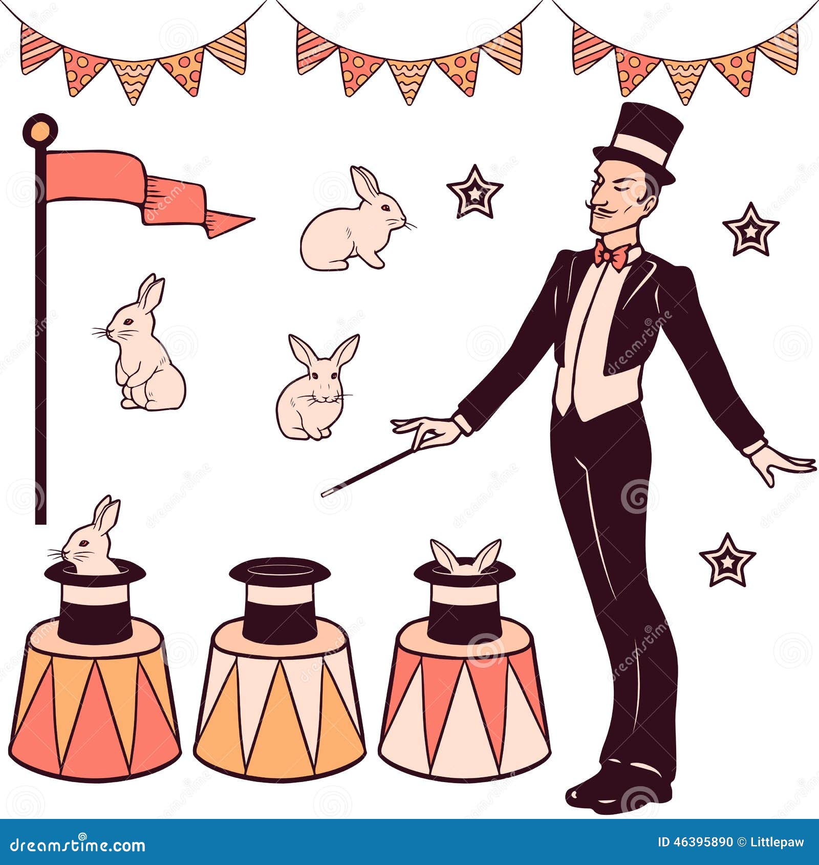 Set of Magic Performance Elements Stock Illustration - Illustration of ...