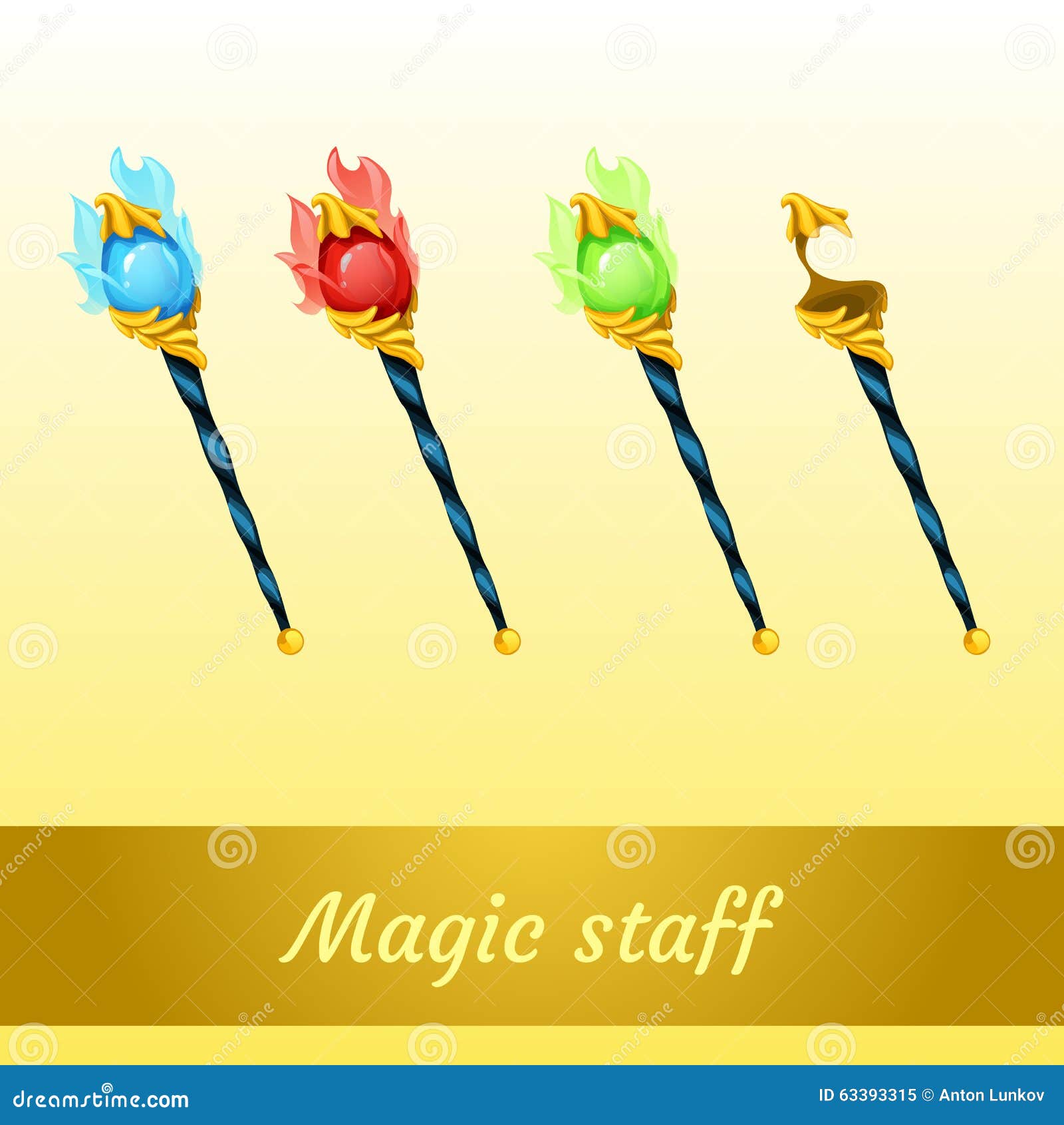Set of Magic Tools Magician, Four Scepters Stock Vector - Illustration ...